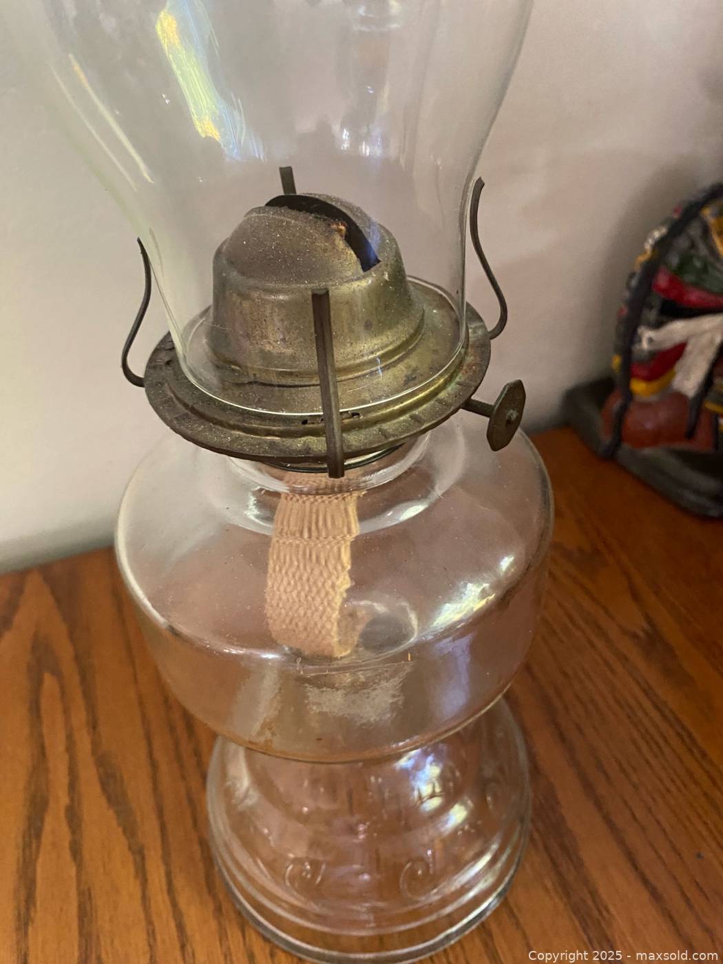 Antique glass oil lantern | Maxsold