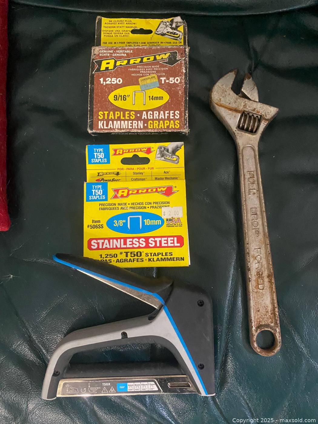 Arrow T50X staple gun, two boxes T-50 staples, 12" Fuller adjustable ...