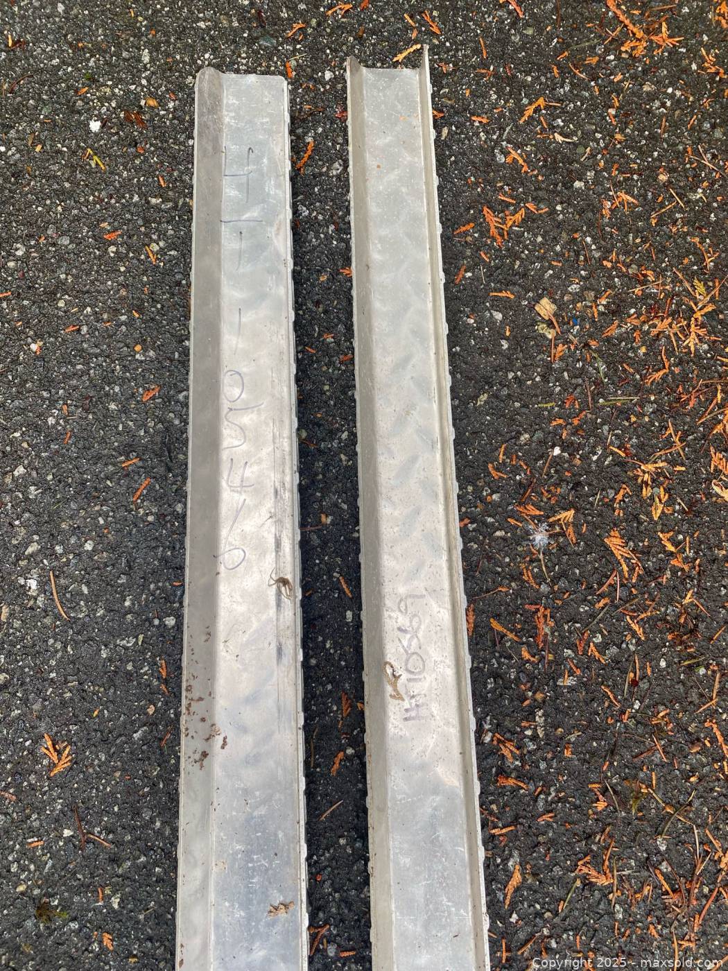 Pair aluminum diamond-plate pickup bed side rails approx 6 ft | Maxsold