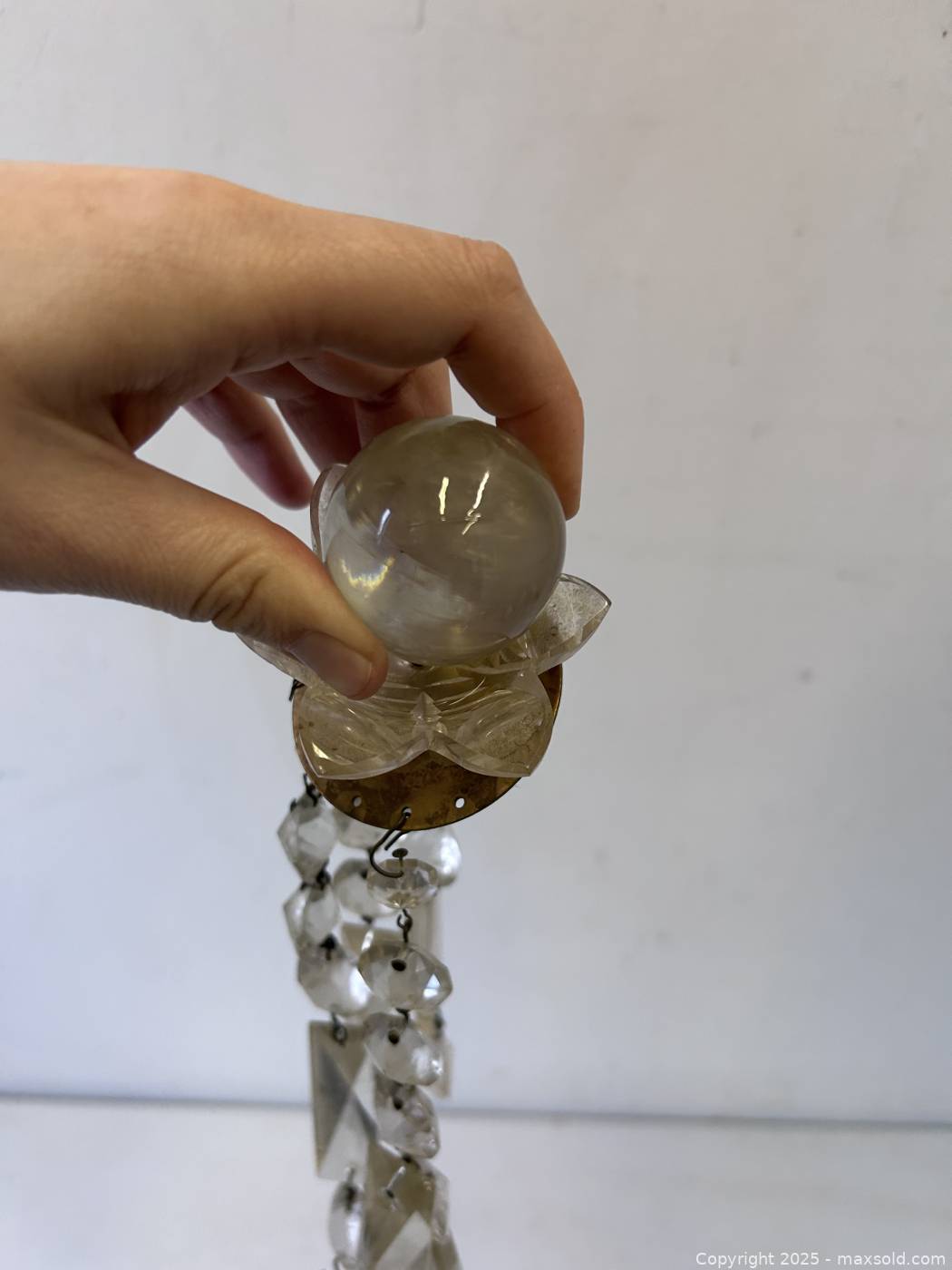 Antique cut crystal lamp prism salvage | Maxsold