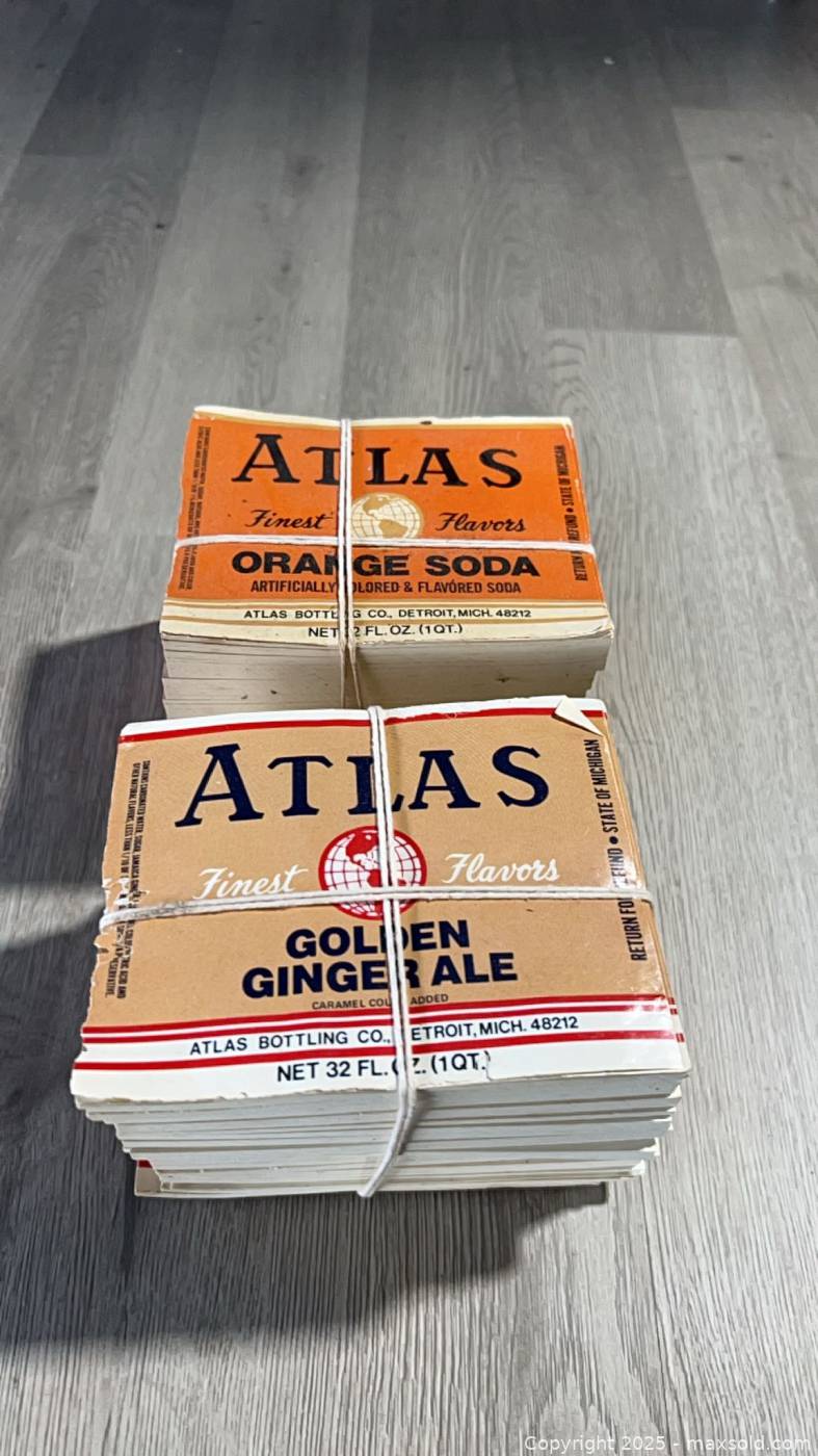 Vintage Atlas soda bottle labels | Maxsold