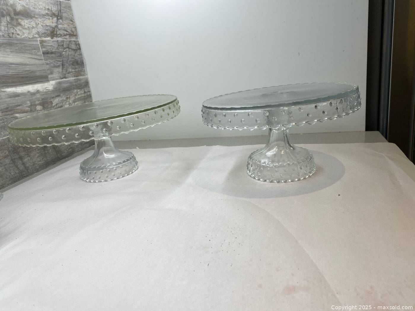 Fostoria clear pressed-glass serving set | Maxsold