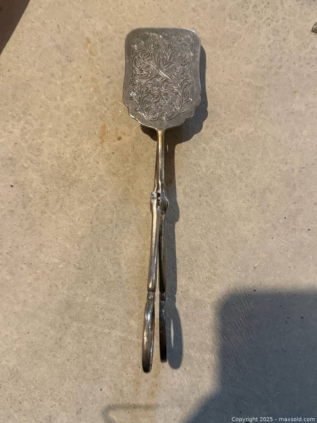 Ornate Silver-Plated Pastry Tongs & Slotted Pie Server | Maxsold