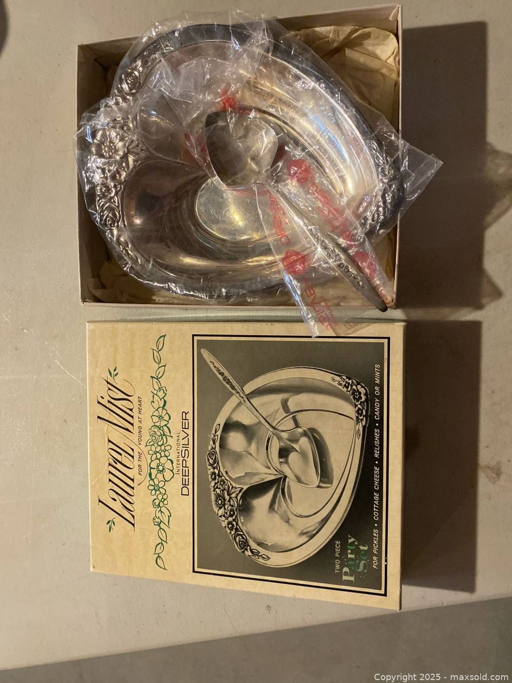 Silverplate Heart Dish, Spoon, Sugar Bowl, Covered Round Dish | Maxsold