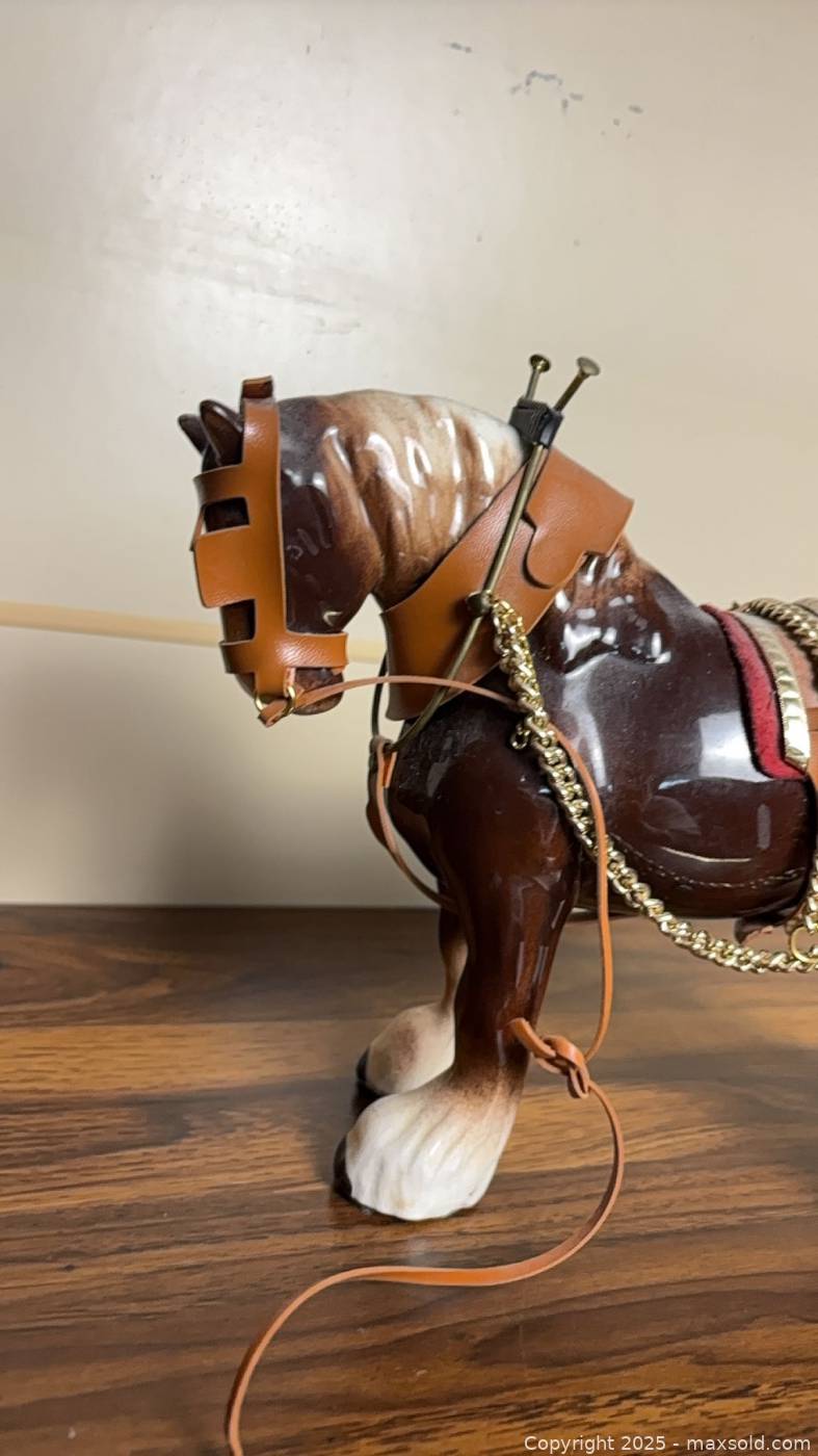 Ceramic Clydesdale Draft Horse Figurine with Harness | Maxsold