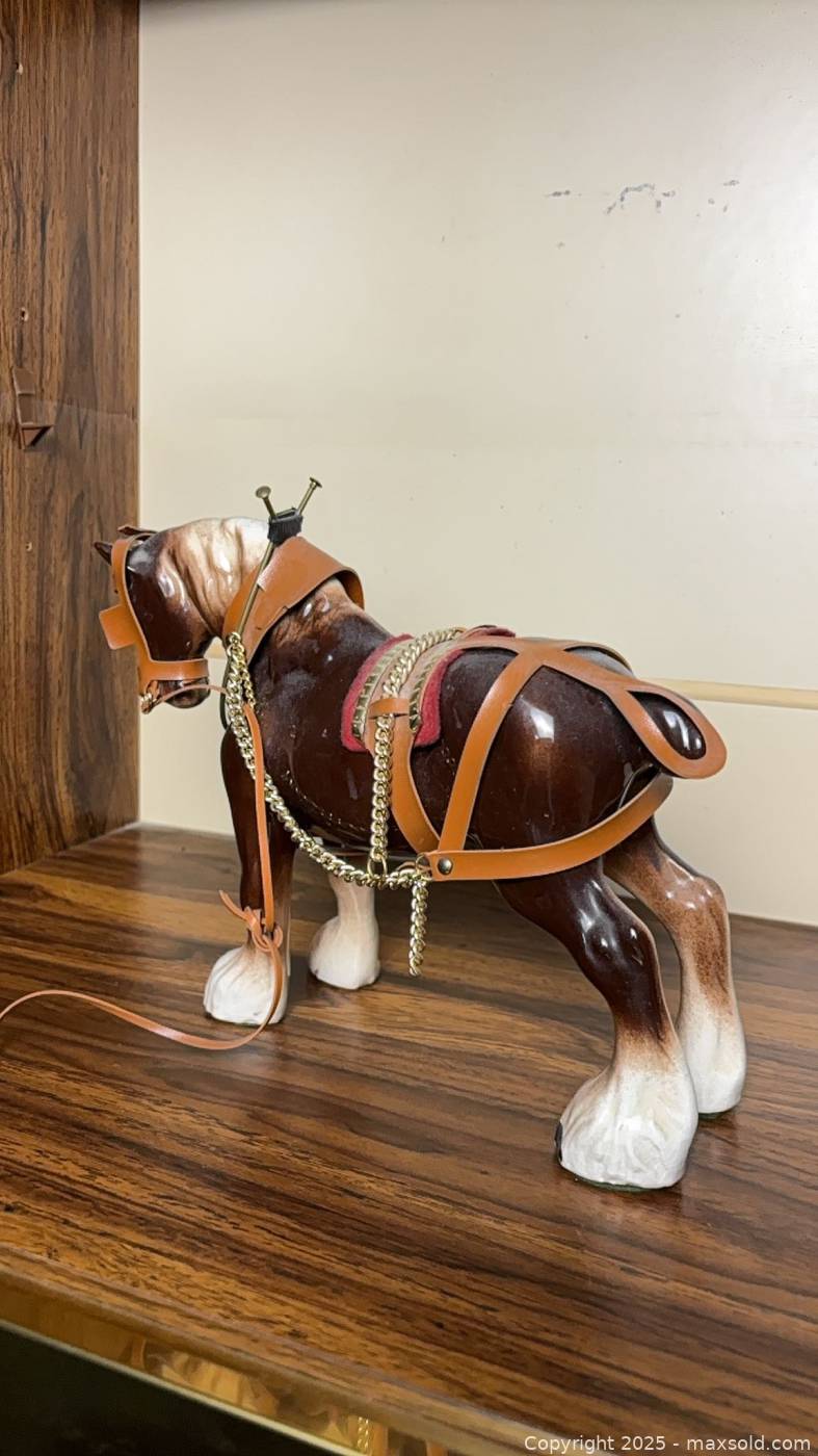 Ceramic Clydesdale Draft Horse Figurine with Harness | Maxsold