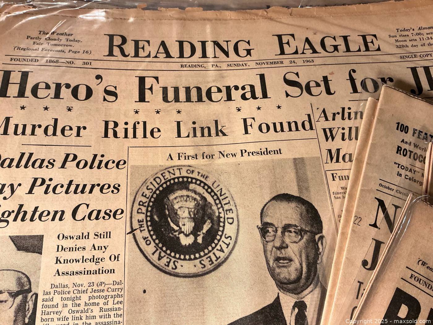 1963 Reading Eagle JFK Assassination Newspapers | Maxsold
