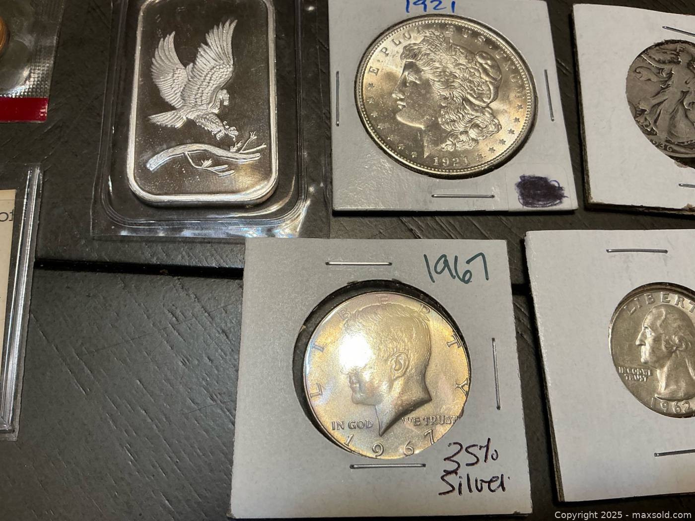 Silver Bullion Bar, Morgan Dollar, Kennedy Half & Mixed Coins, Proofs ...