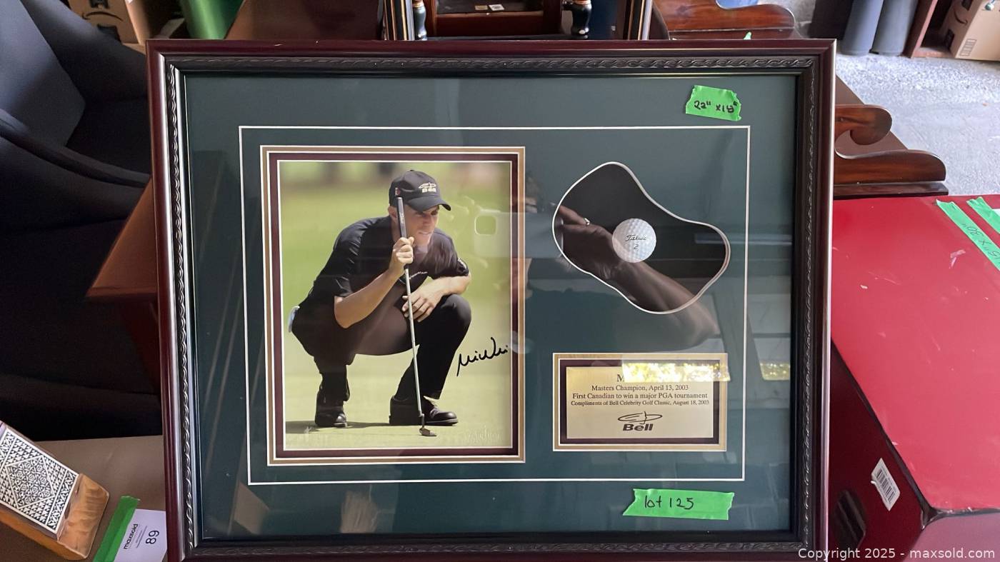 Signed Mike Weir framed golf display | Maxsold