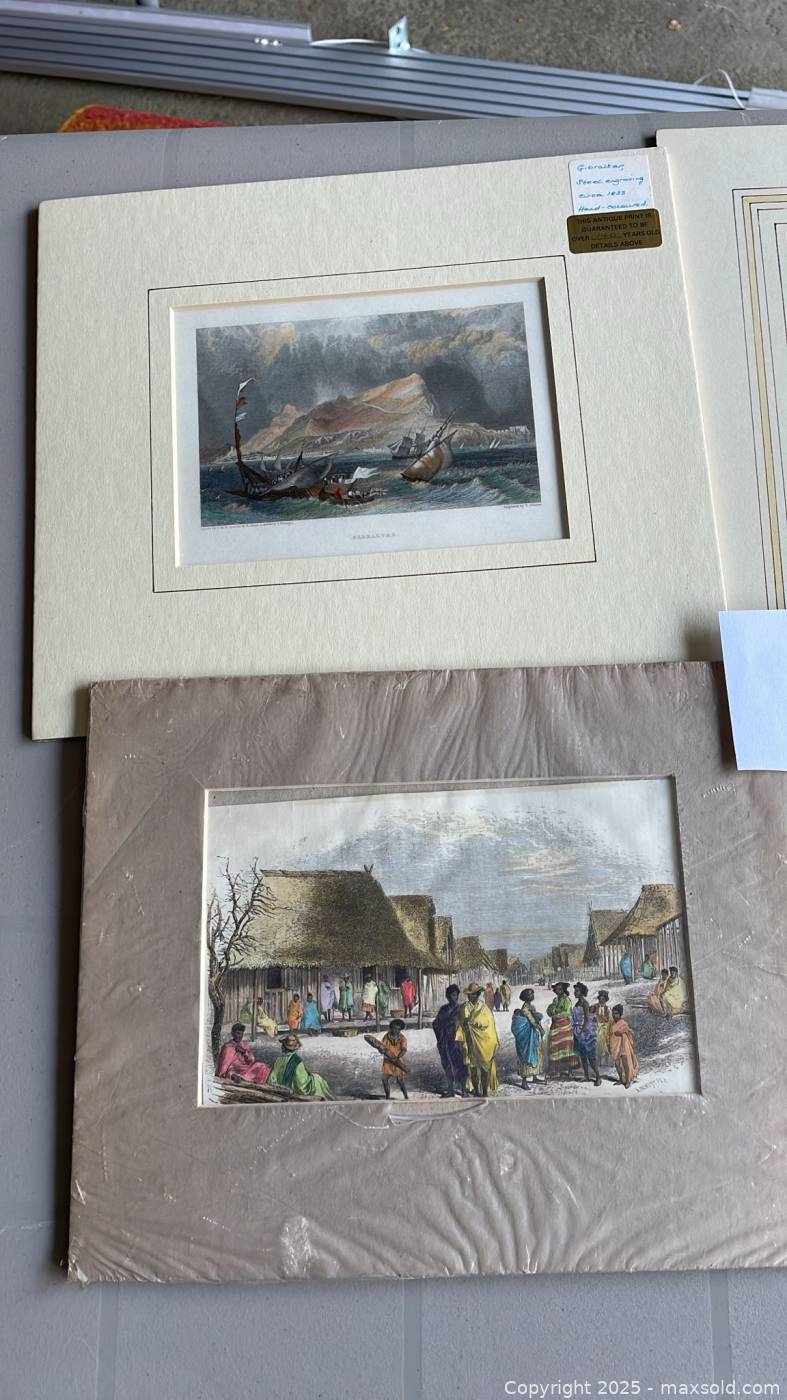 Lot of 4 antique hand-colored engravings | Maxsold