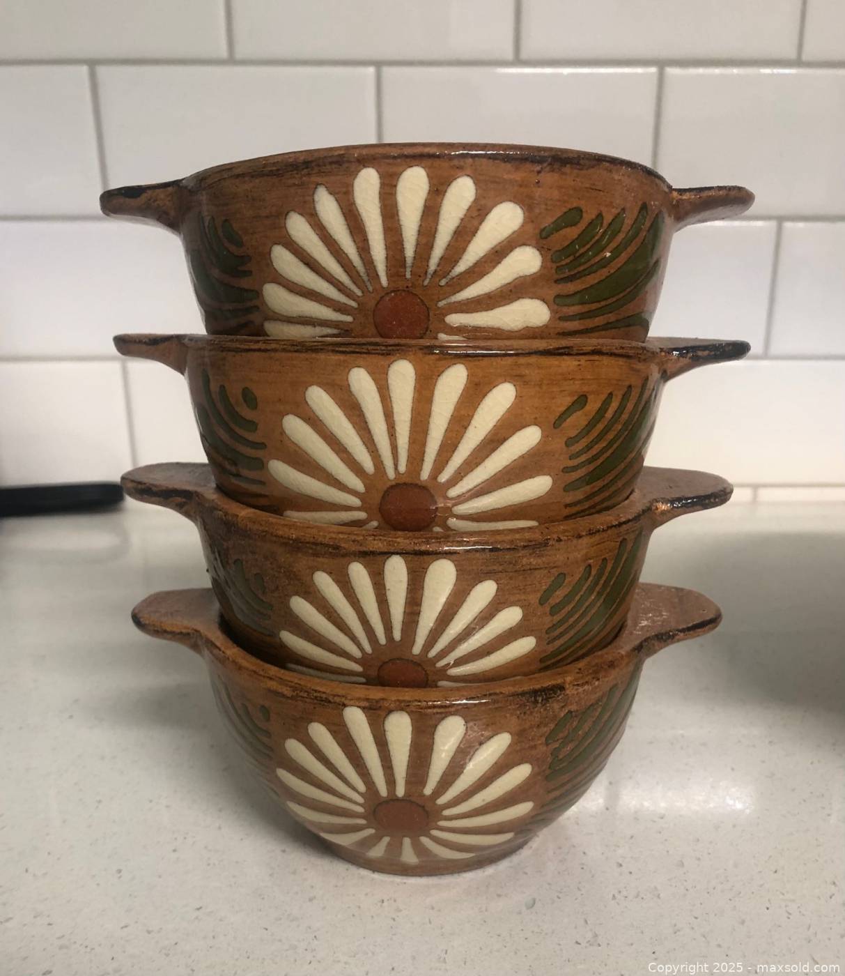 Soufflenheim Hand-Painted Casserole & 4 Bowls | Maxsold