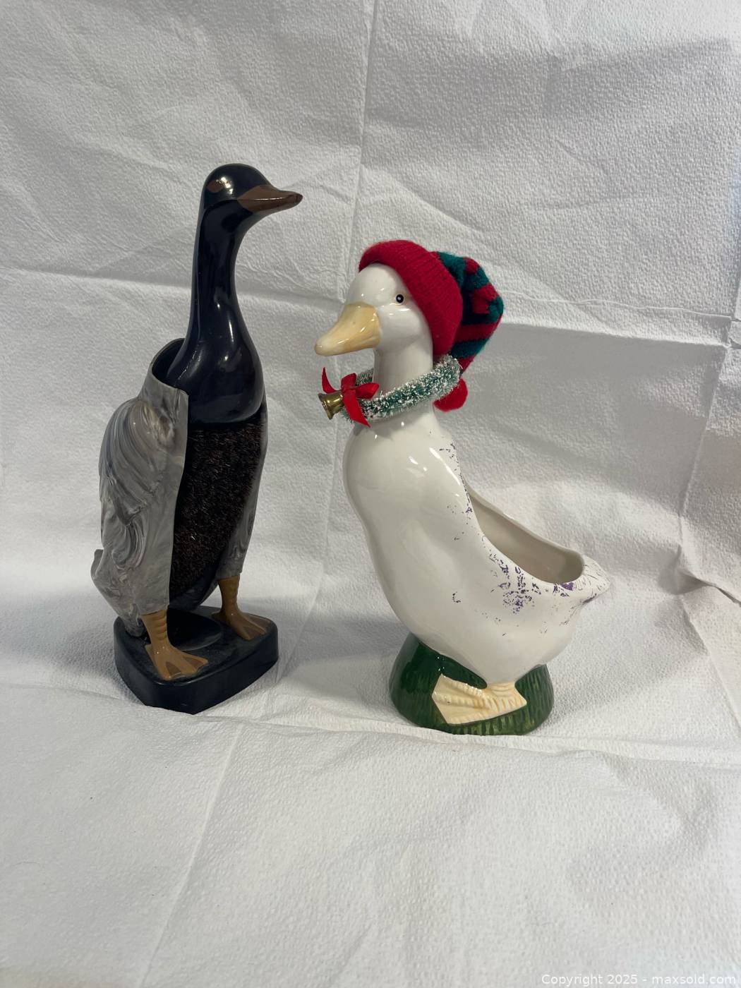 Bakelite Goose Clothes Brush and Ceramic Goose Planter | Maxsold