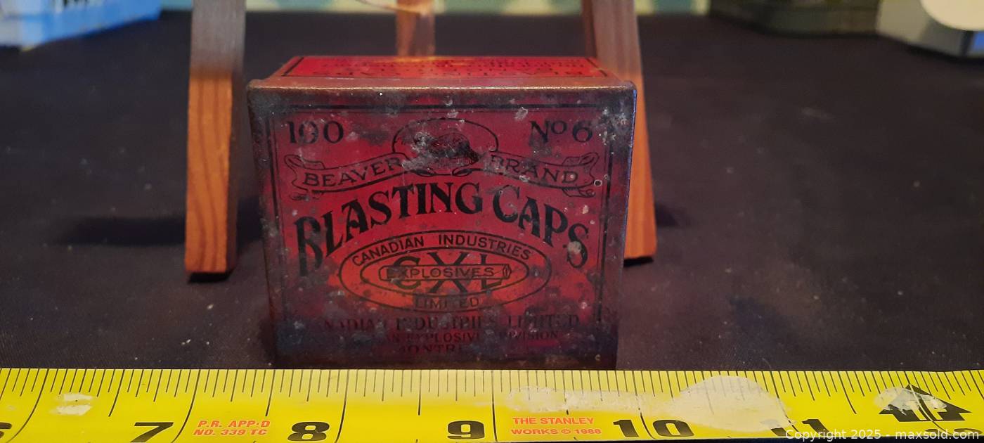 Antique Canadian Industries Limited Beaver Brand No.6 Blasting Caps Tin ...