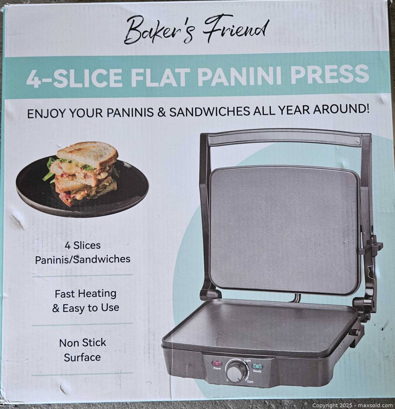 Baker's Friend 4-Slice Flat Panini Press | Maxsold