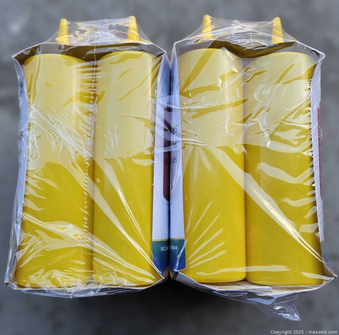 Pack of 6 yellow plastic squeeze bottles | Maxsold