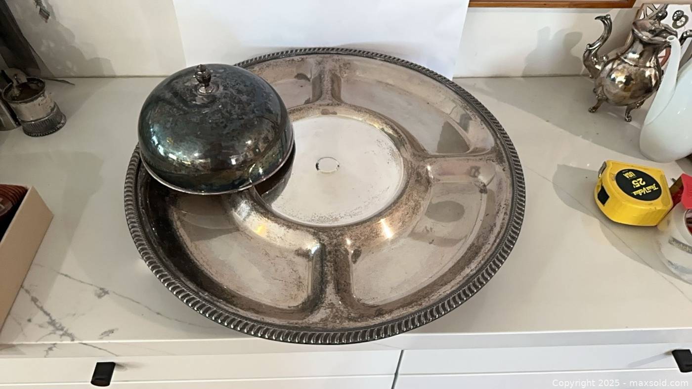 Silver-Plated Round Divided Serving Tray | Maxsold