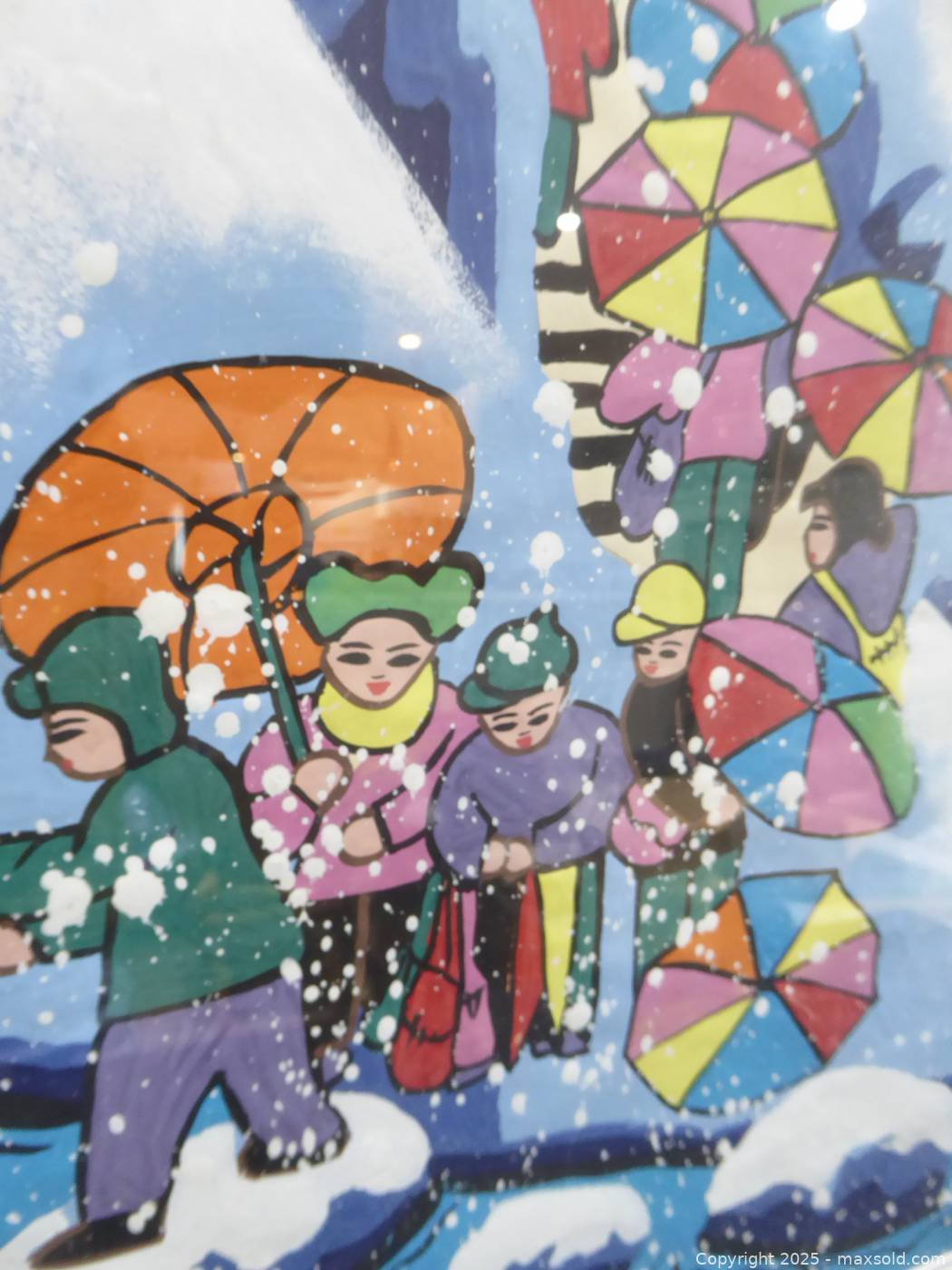 Framed Chinese Snow Scene Color Print | Maxsold