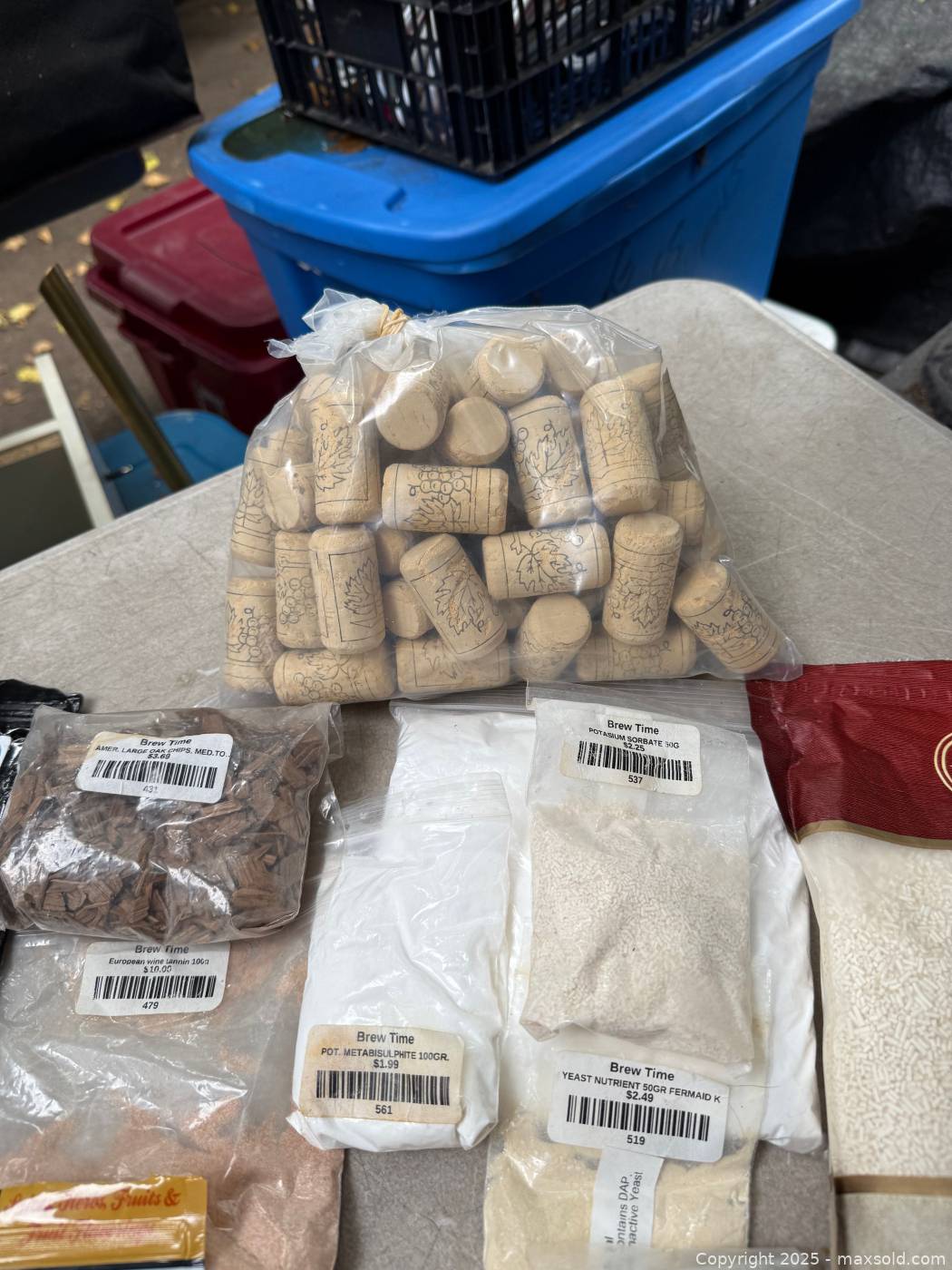 Wine making additives, corks, potassium sorbate | Maxsold