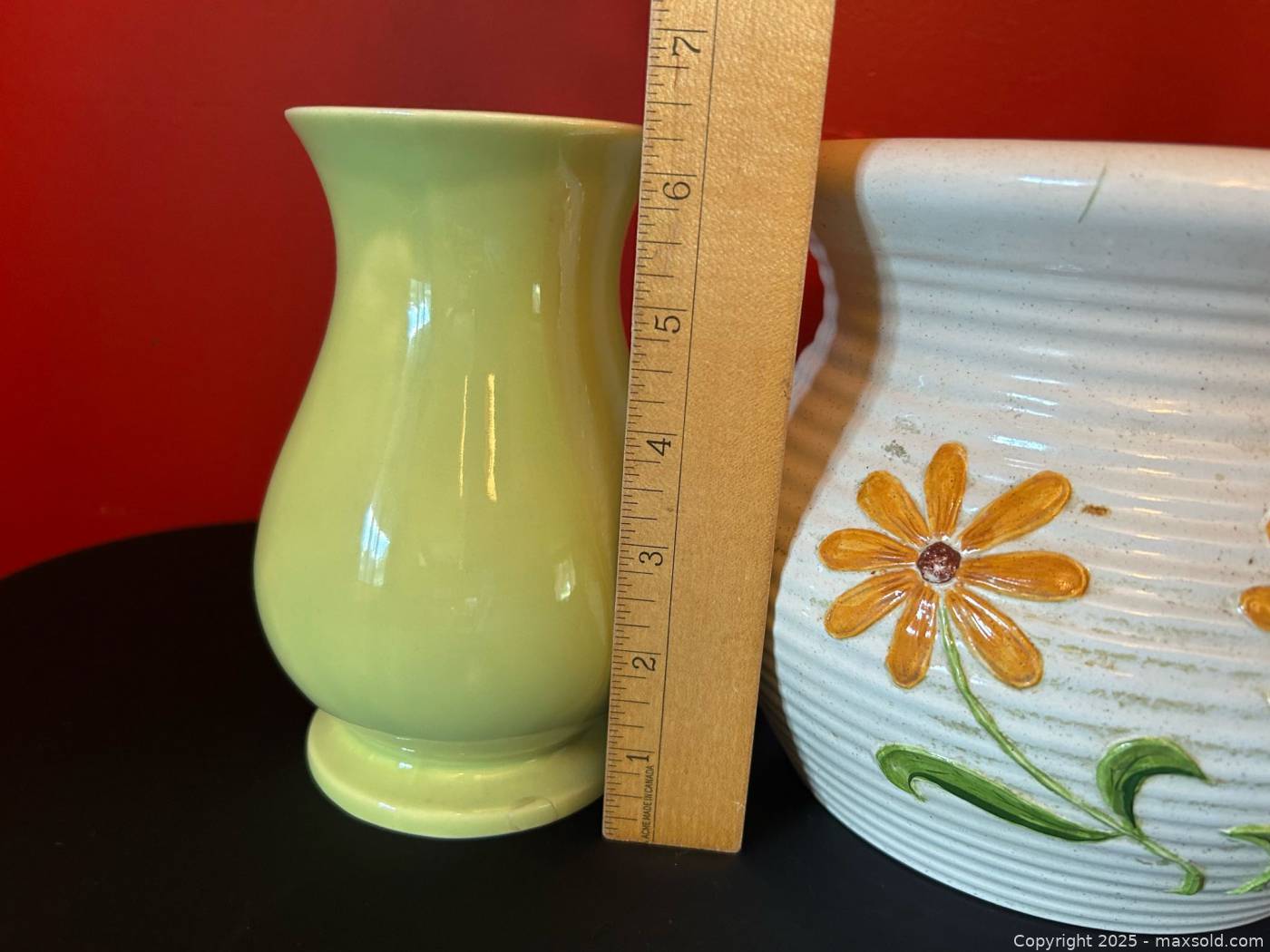 Ceramic flower pots, set of three | Maxsold