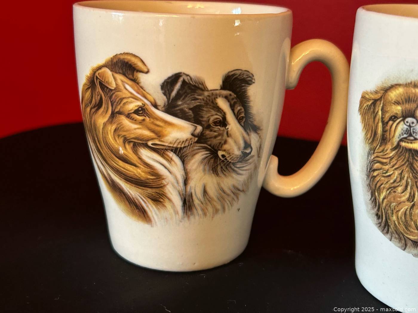 Vintage ceramic dog breed mugs set of 5 | Maxsold