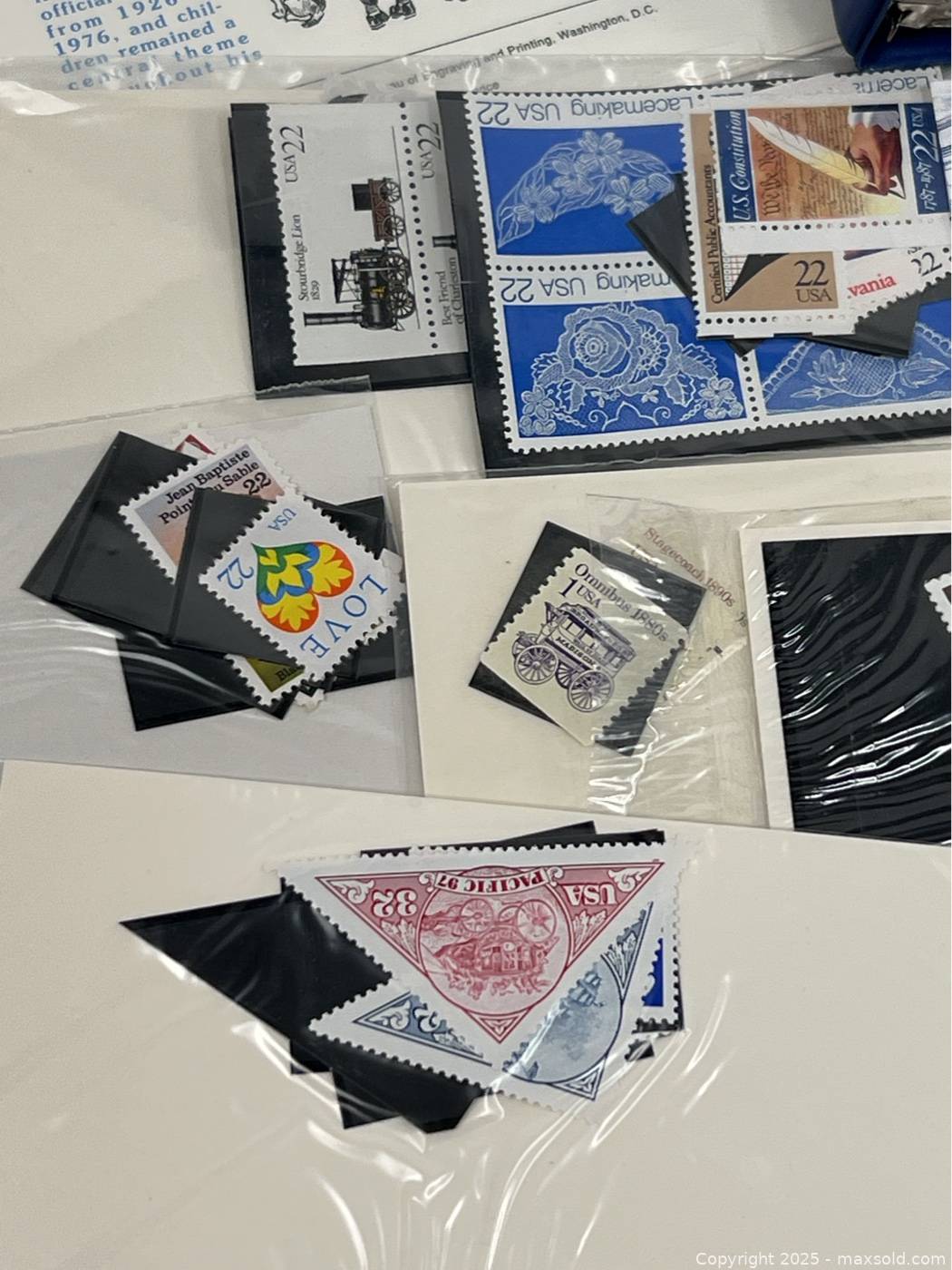 US binder, sealed packets, loose stamp blocks | Maxsold