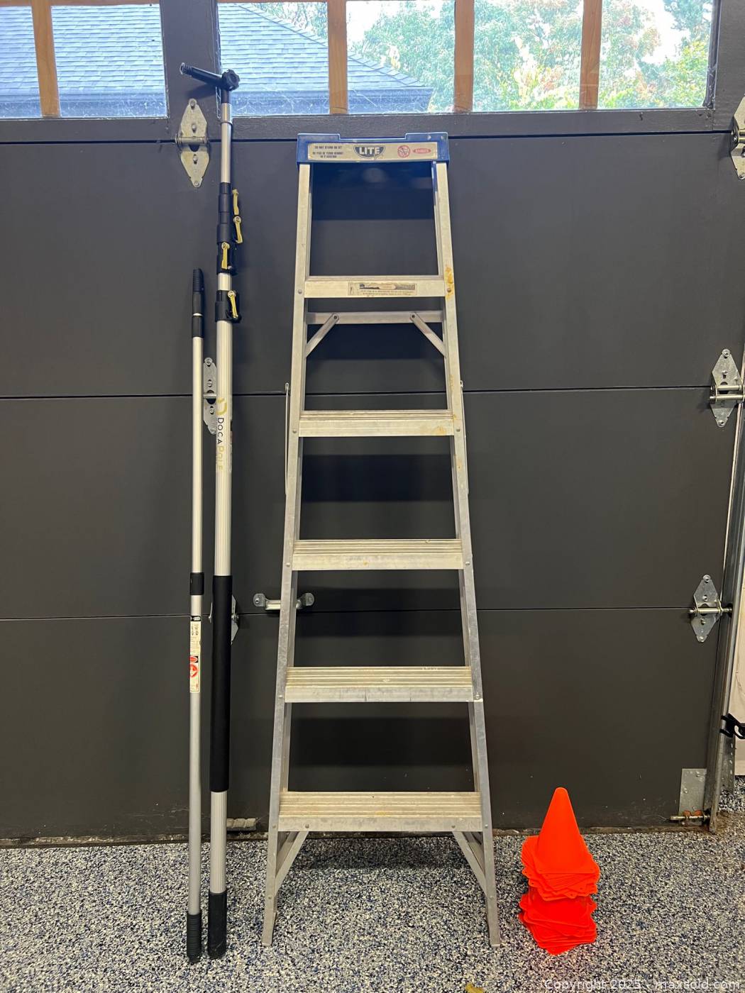Lite 6ft step ladder, DocaPole 24ft extension pole, 8ft extension pole ...