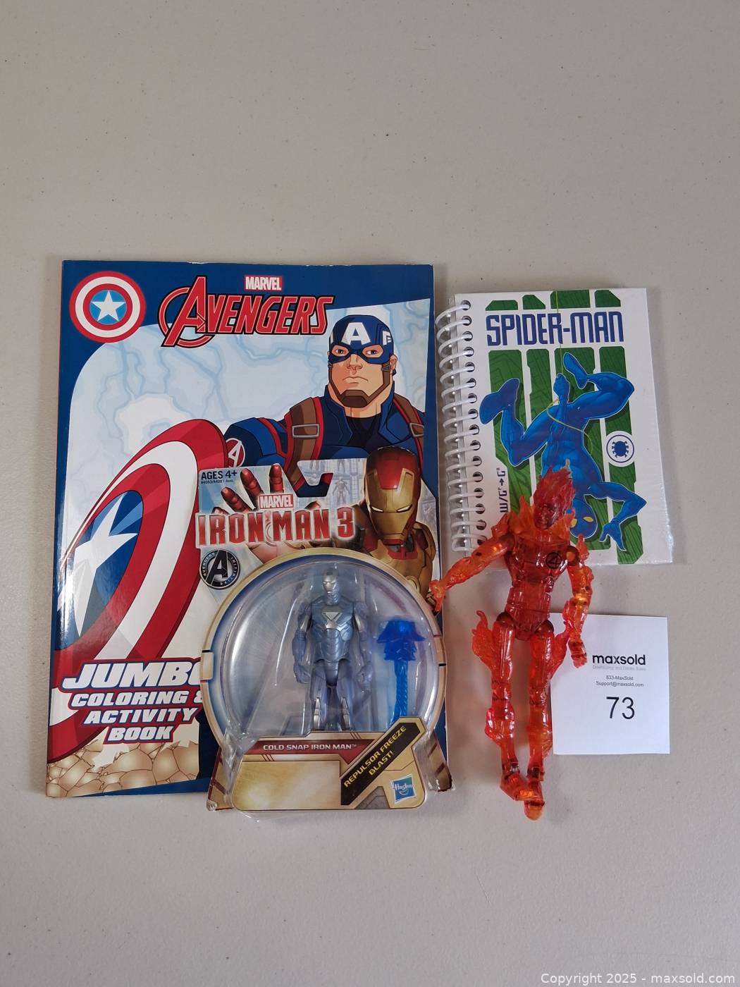 Marvel Cold Snap Iron Man 3.75" Figure, Avengers Coloring Book, Spider ...