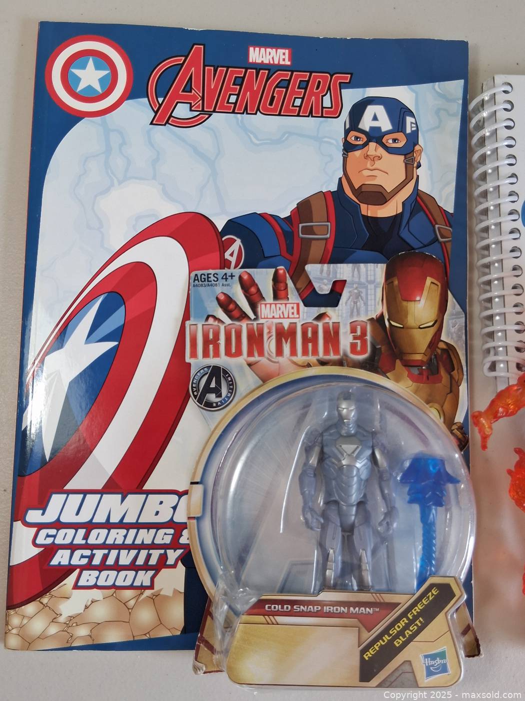 Marvel Cold Snap Iron Man 3.75" Figure, Avengers Coloring Book, Spider ...