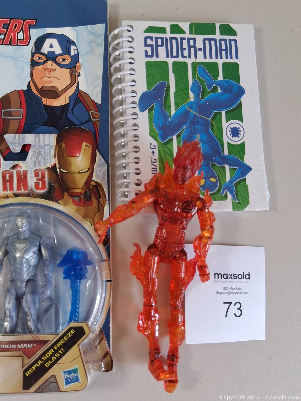 Marvel Cold Snap Iron Man 3.75" Figure, Avengers Coloring Book, Spider ...
