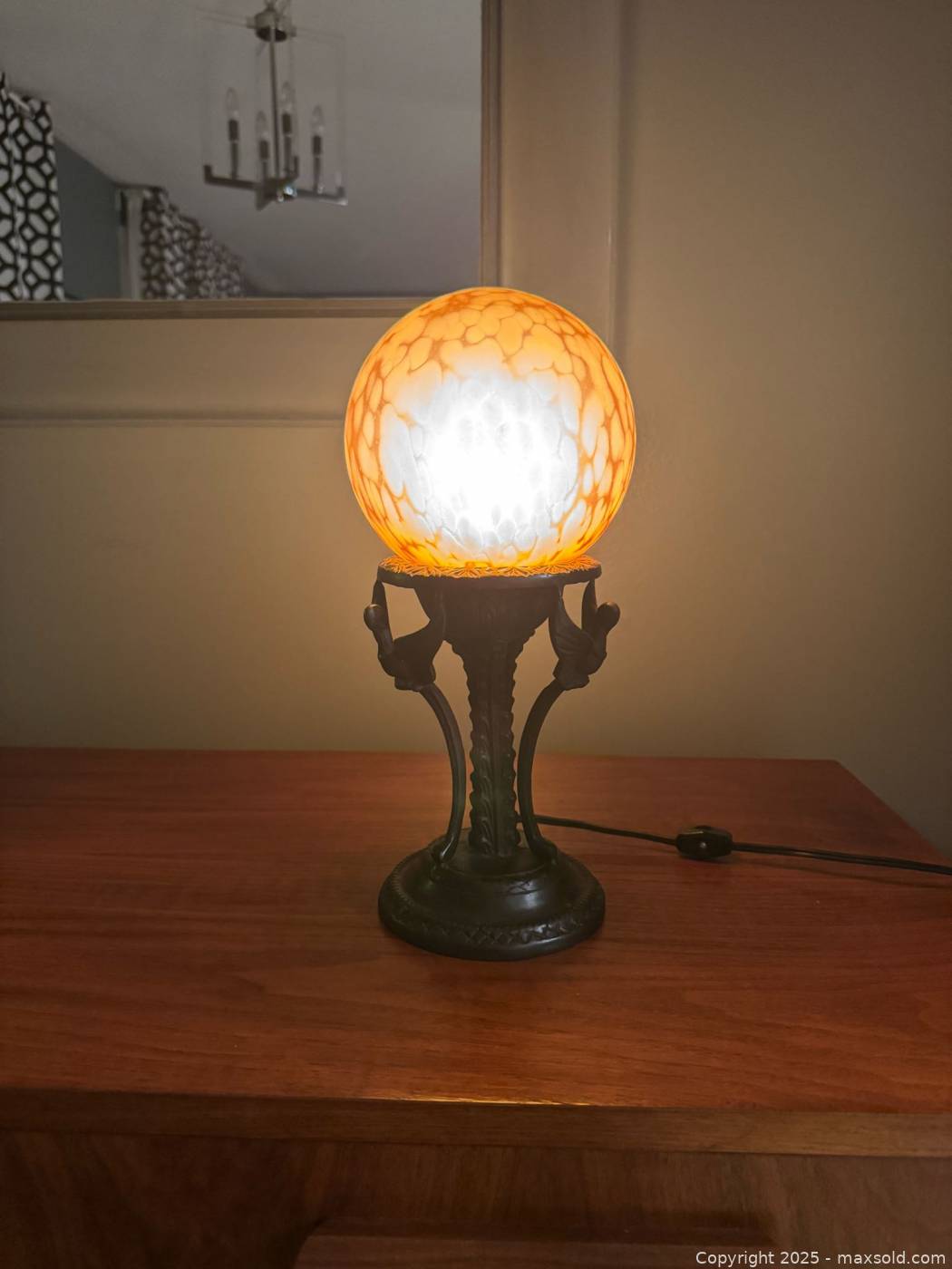 Art Deco bronze fireball table lamp | Maxsold