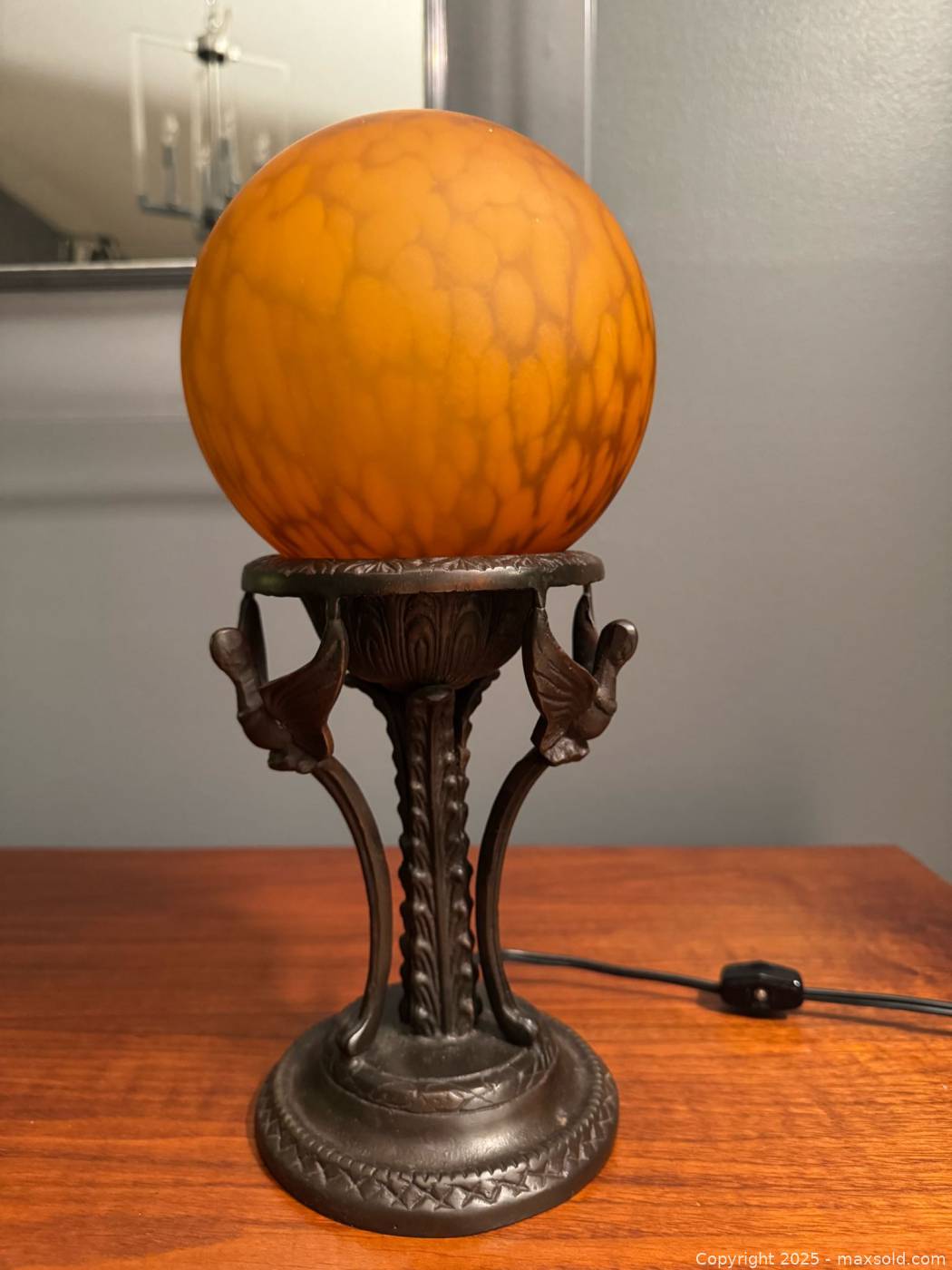 Art Deco bronze fireball table lamp | Maxsold