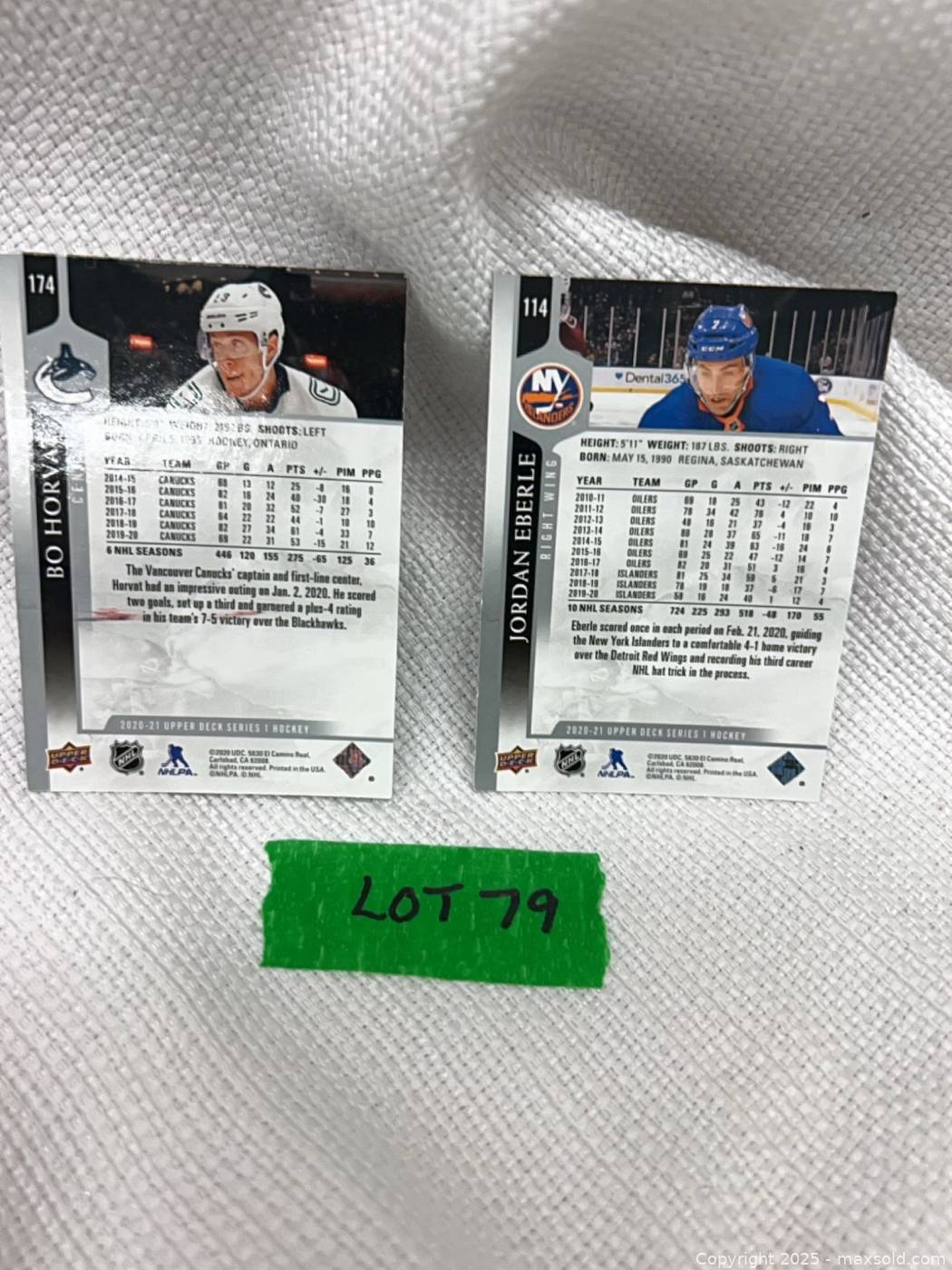 Bo Horvat and Jordan Eberle Upper Deck Hockey Cards | Maxsold