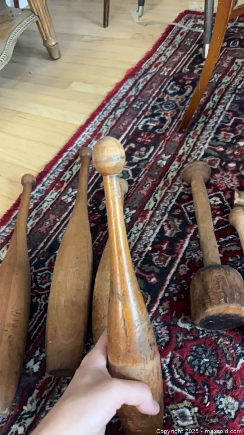 Wooden exercise clubs and mashers | Maxsold