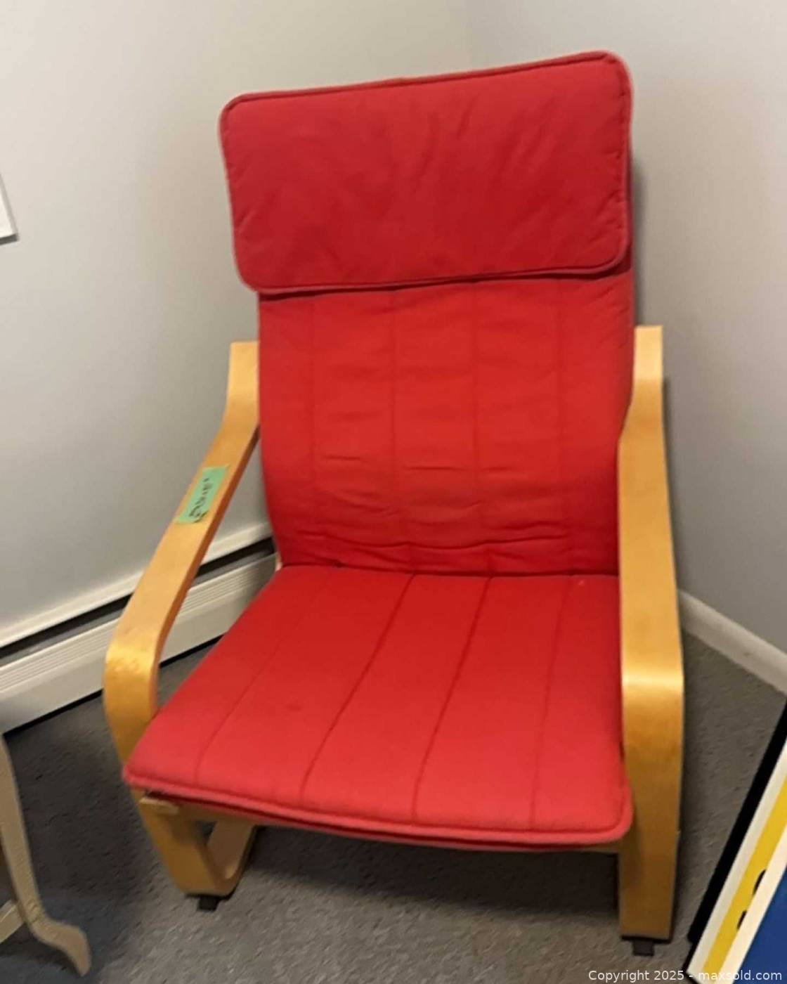 IKEA Poäng red armchair | Maxsold