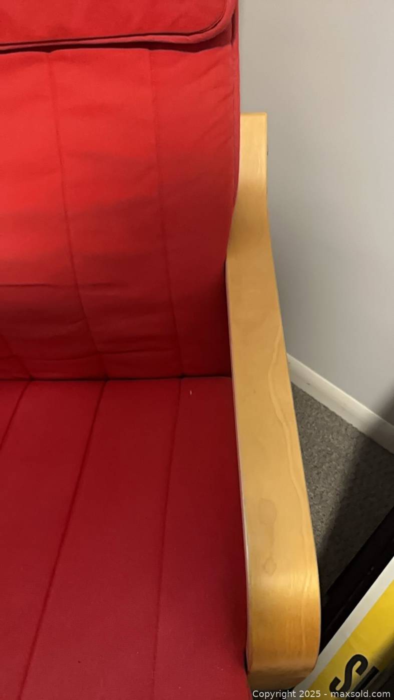 IKEA Poäng red armchair | Maxsold