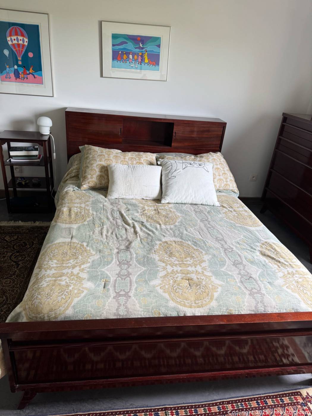 Full-size maple bed frame with mattress | Maxsold