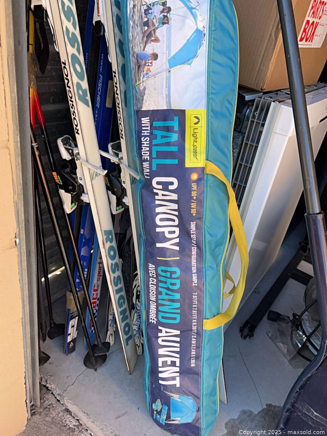 Tall canopy with shade wall in carry bag | Maxsold