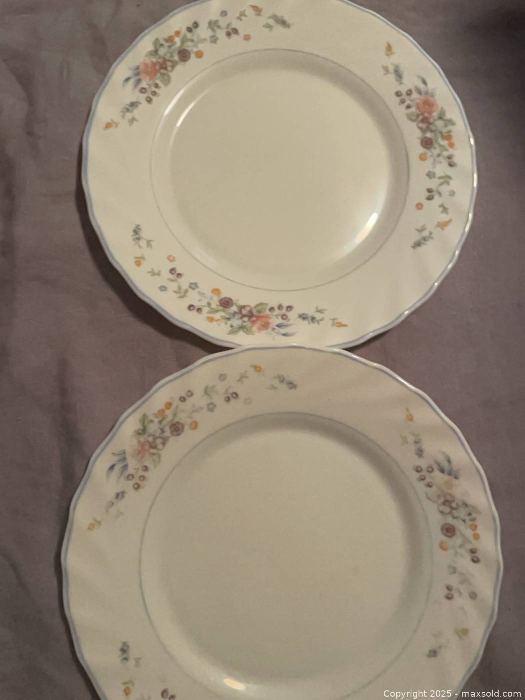 Arcopal Romantique blue floral bread plates, 15 | Maxsold