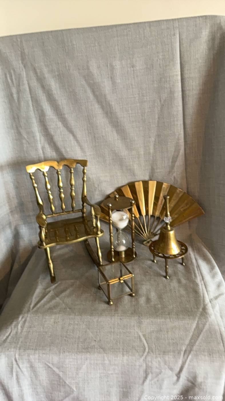 Vintage brass tabletop decor, 5 pieces | Maxsold