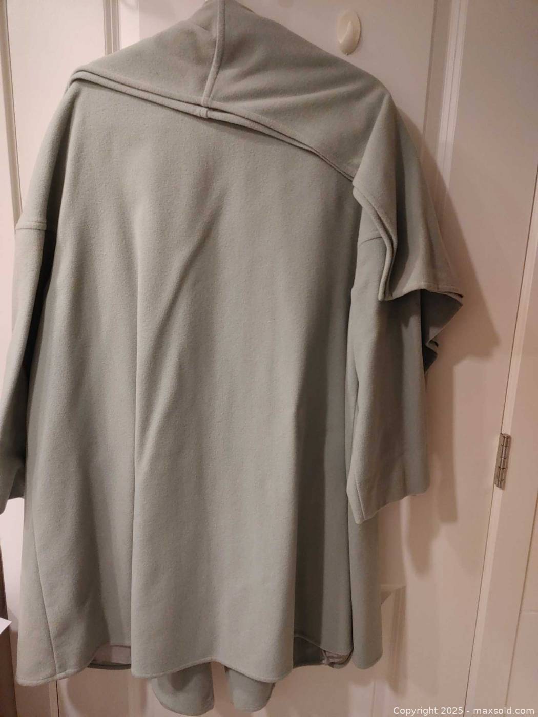 Creola Sage Green Wool Blend Loose Overcoat | Maxsold