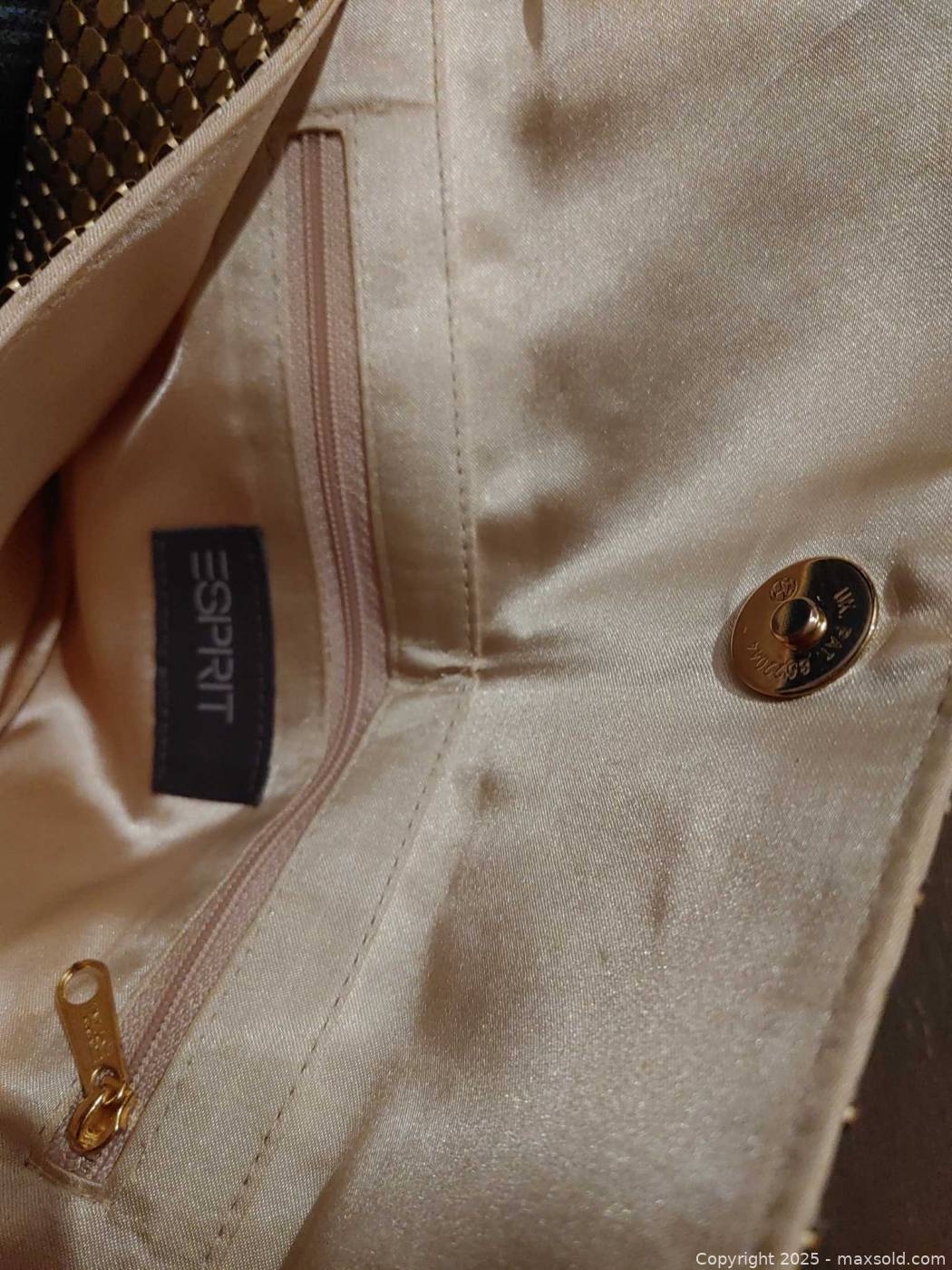 Esprit Champagne Beige Metallic Evening Bag | Maxsold