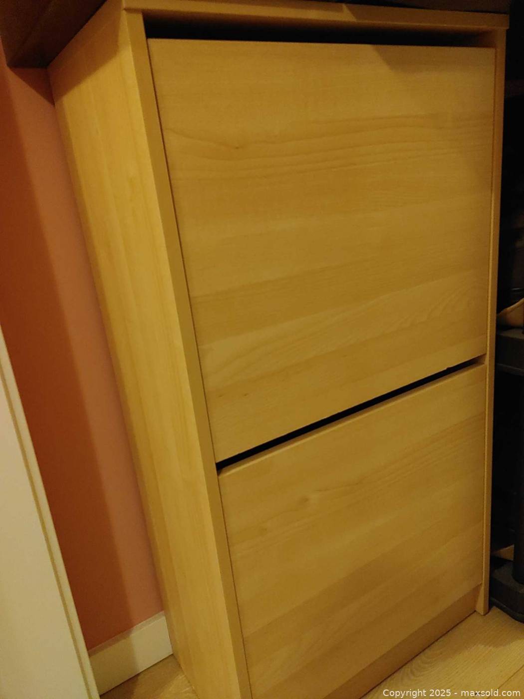 Freestanding 2-compartment tilt-out shoe cabinet | Maxsold