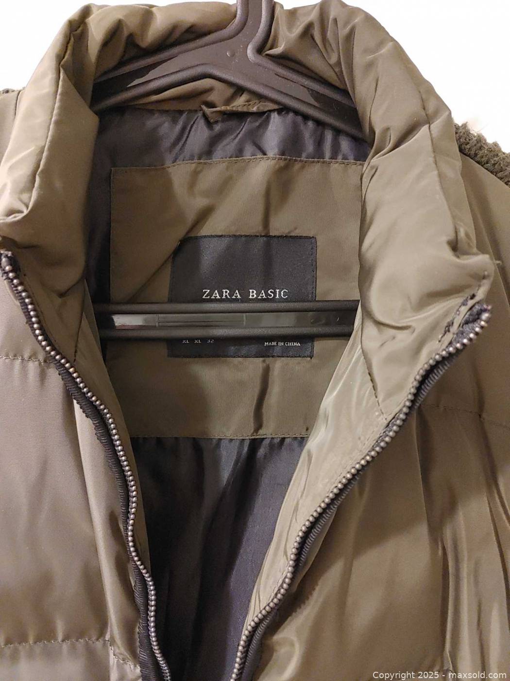 Zara Basic women’s olive puffer jacket XL | Maxsold