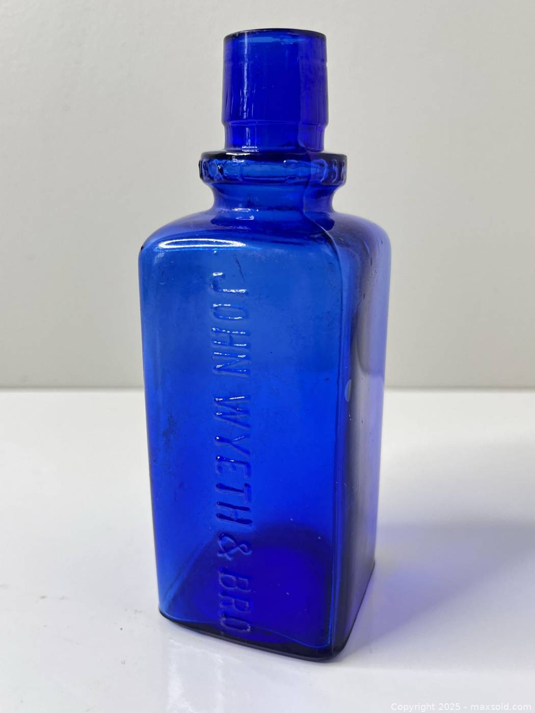 Antique 1899 John Wyeth & Bro cobalt blue glass medicine bottle 6 in ...