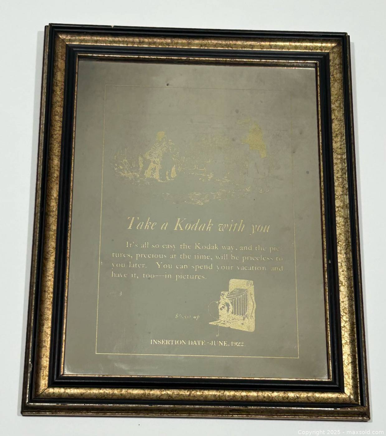Vintage Kodak advertising mirror in frame | Maxsold