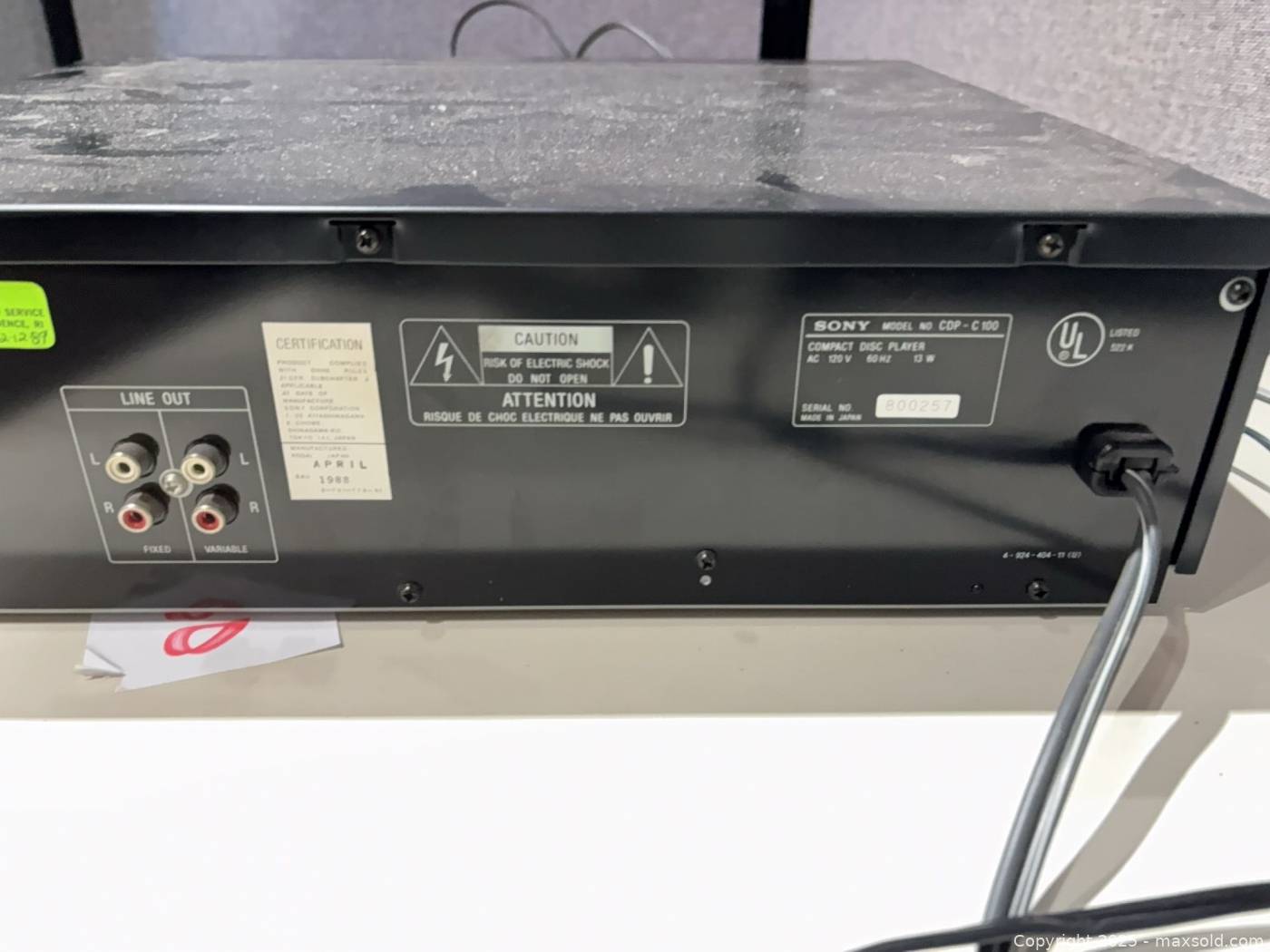 Sony CDP-C100 10-disc compact disc changer | Maxsold