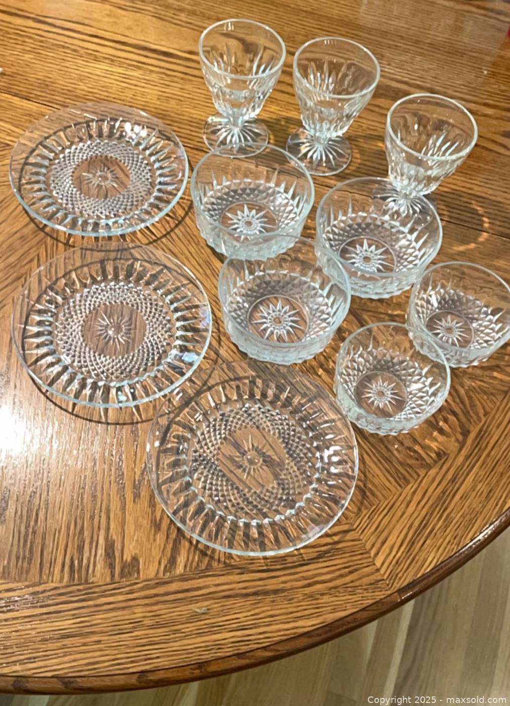 Cut glass plates, bowls and stemmed glasses | Maxsold
