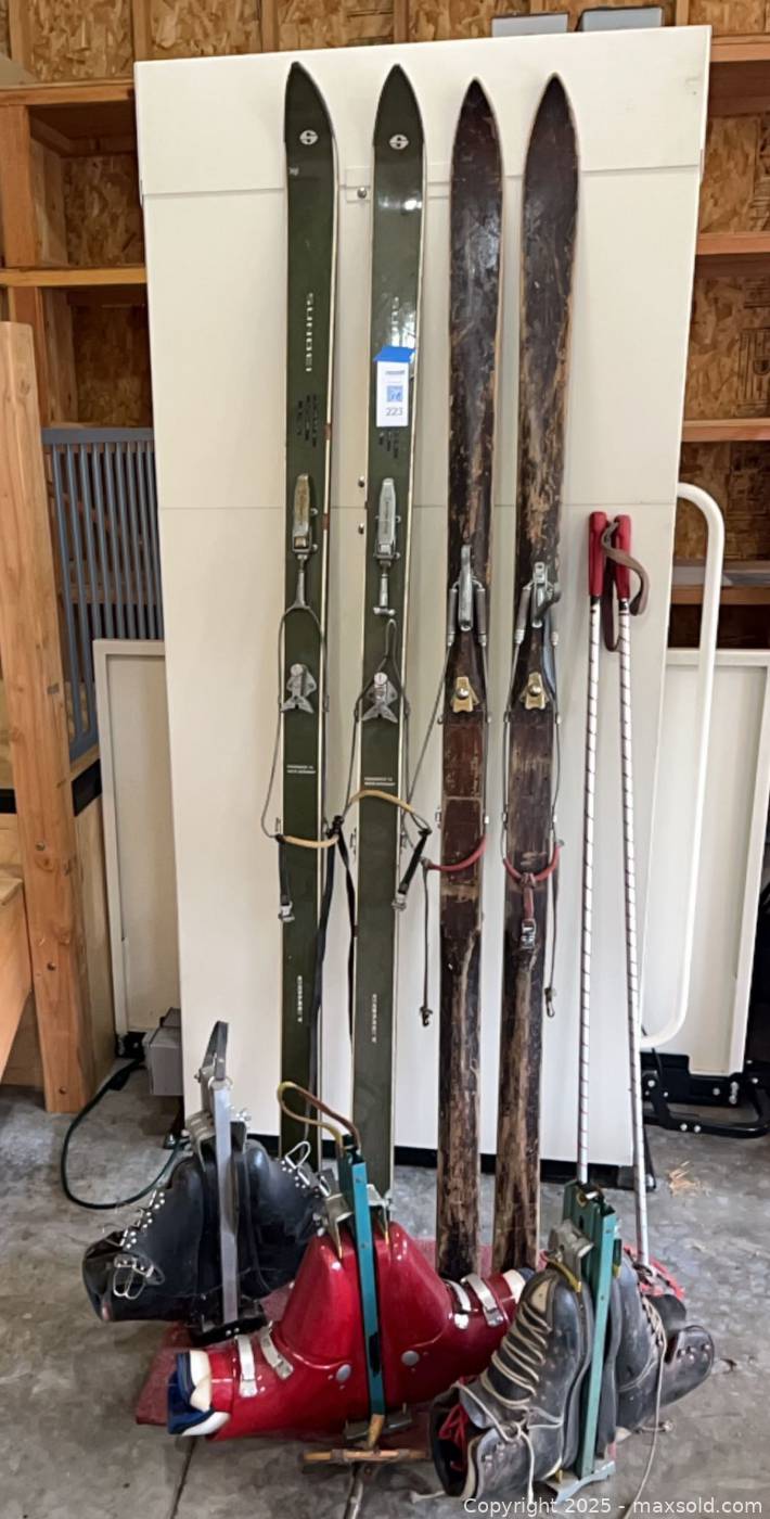Vintage Telemark Skis, Boots And Poles | Maxsold