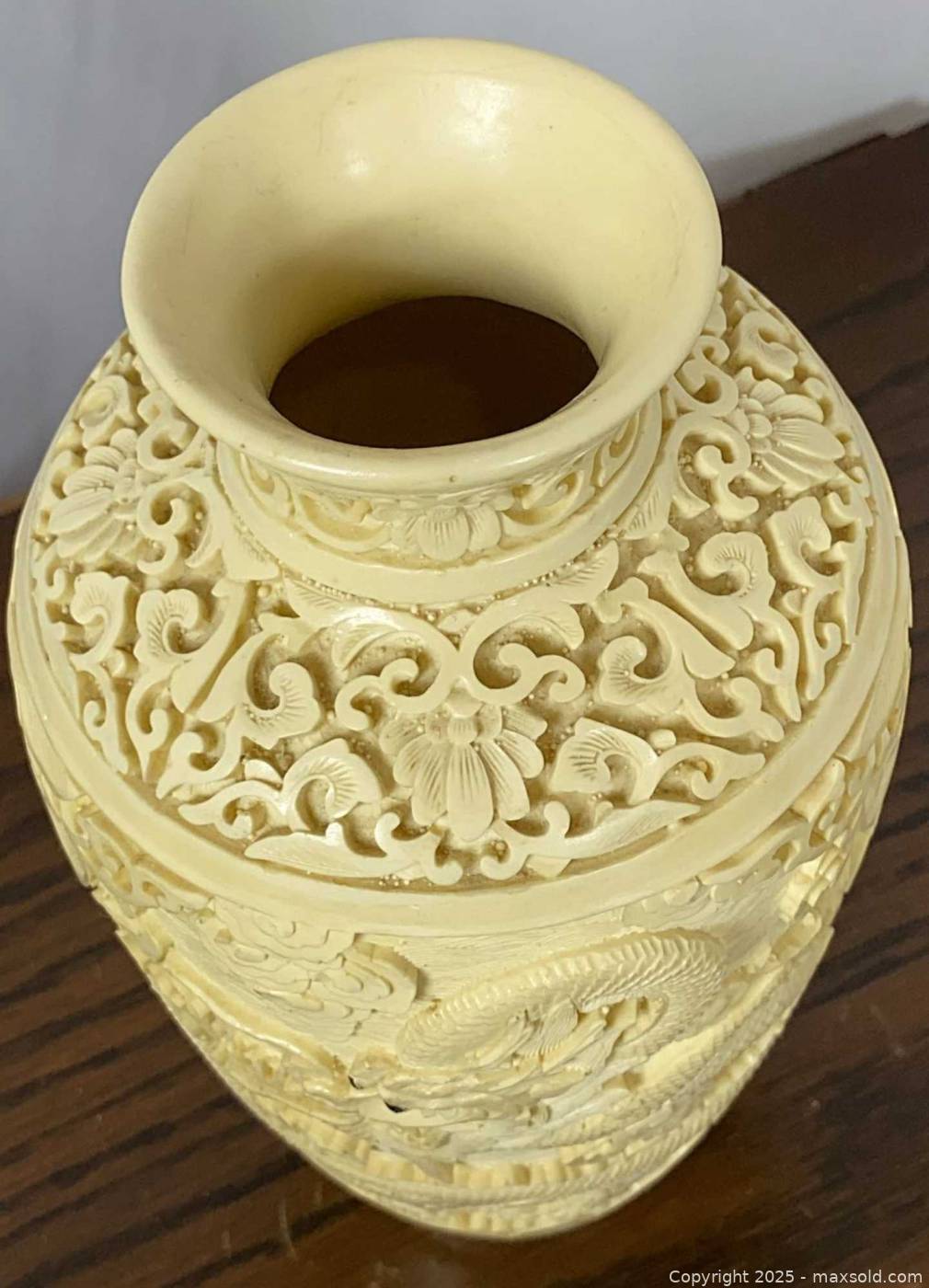 Carved Resin Vase And Relief Wall Plaque | Maxsold