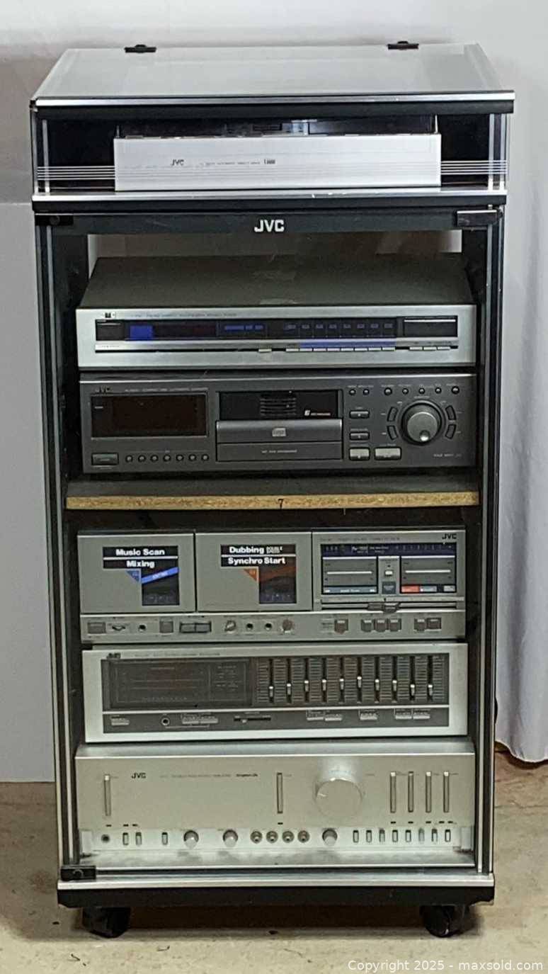 JVC component stereo system and rack | Maxsold
